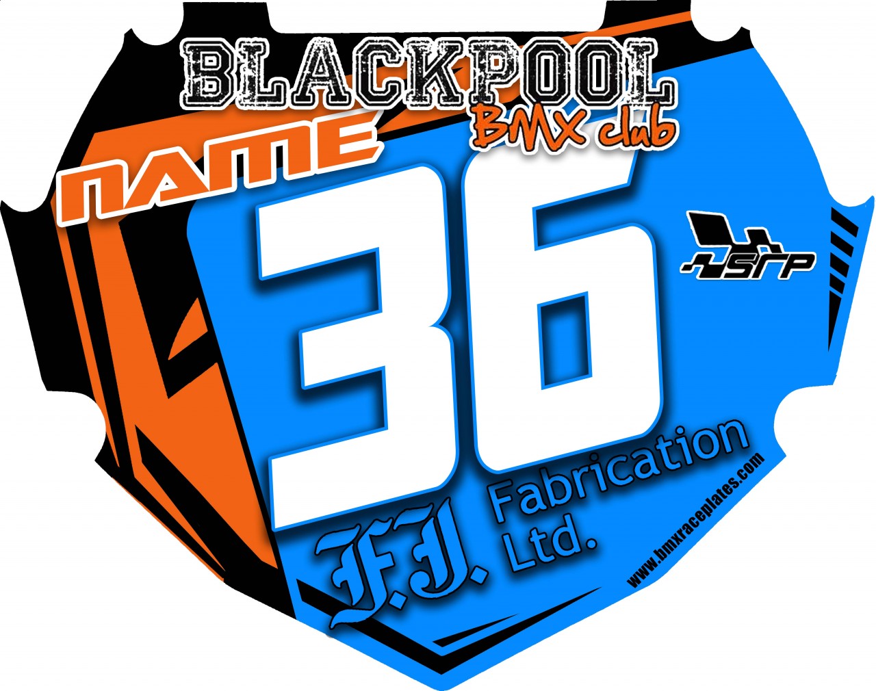 BlackPool Bmx Club BOX Pro Blue Girls Decal - BMX Race Plates